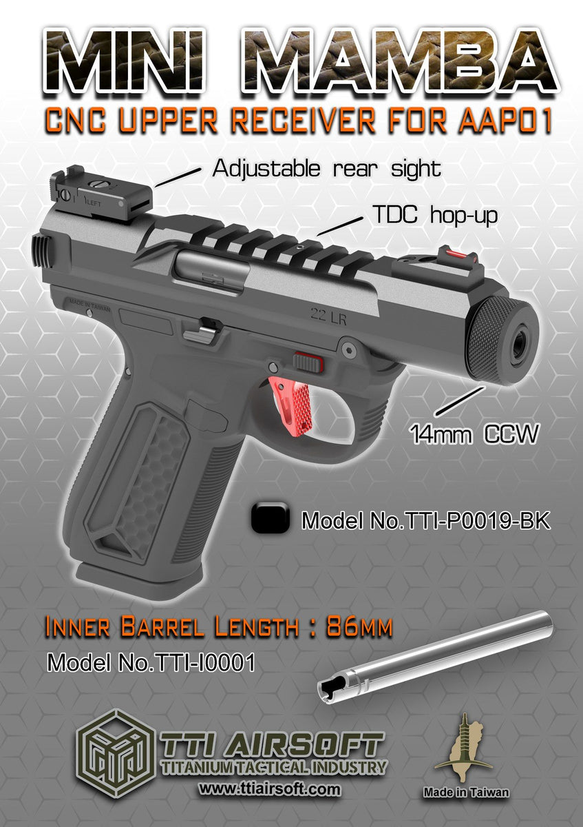 TTI Airsoft AAP01 Mini Mamba CNC Upper Receiver Kit | Bunny Workshop